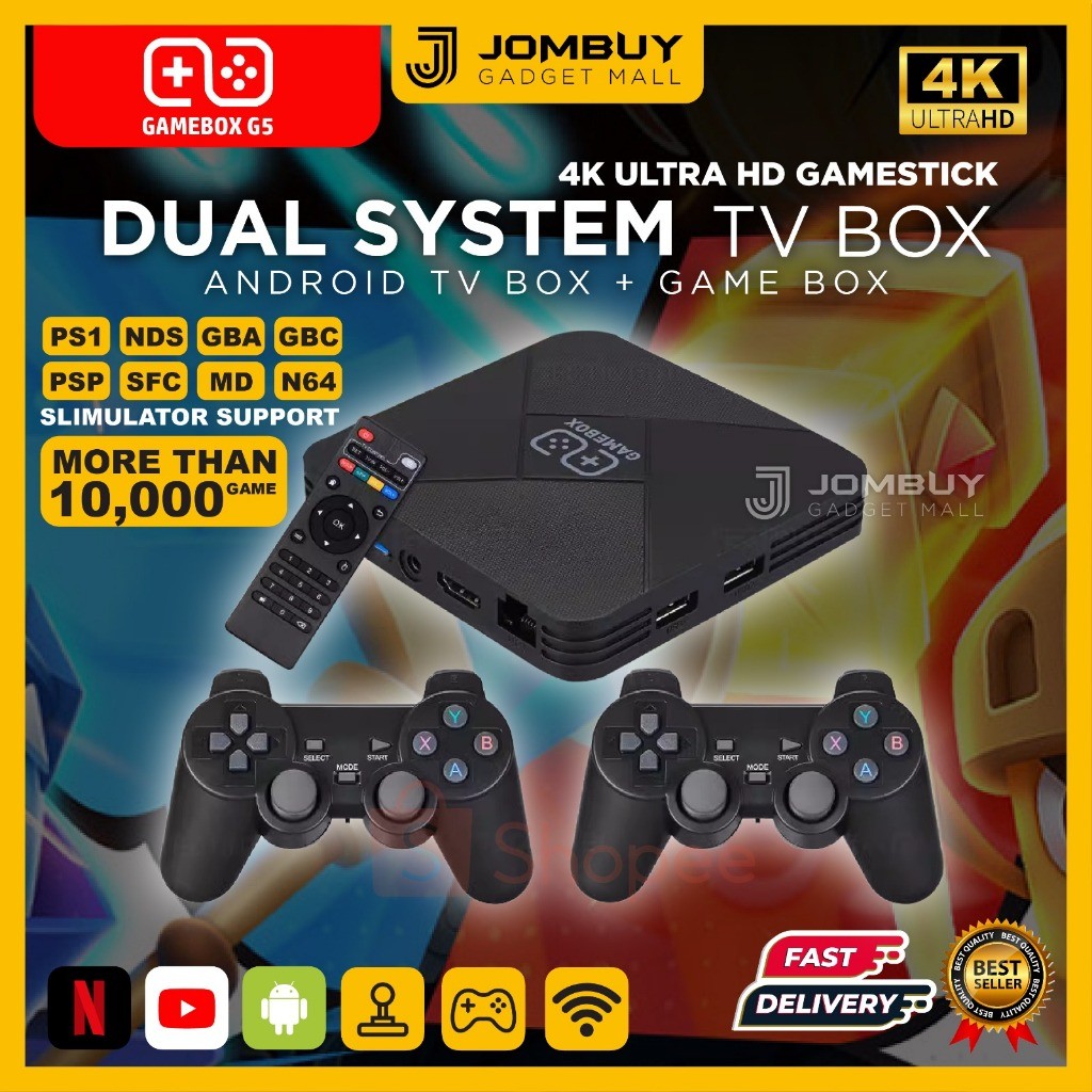 (GAME BOX) GAME BOX G5 + Android TV BOX 2in1 4K HD Game Console 40000 ...