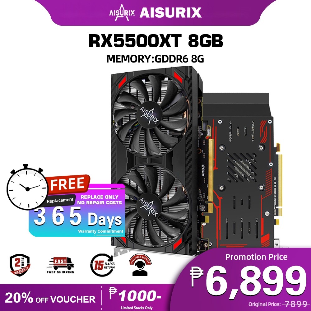 AISURIX 100% Brand New Graphics card AMD RX 5500XT 8GB Video card 8G ...