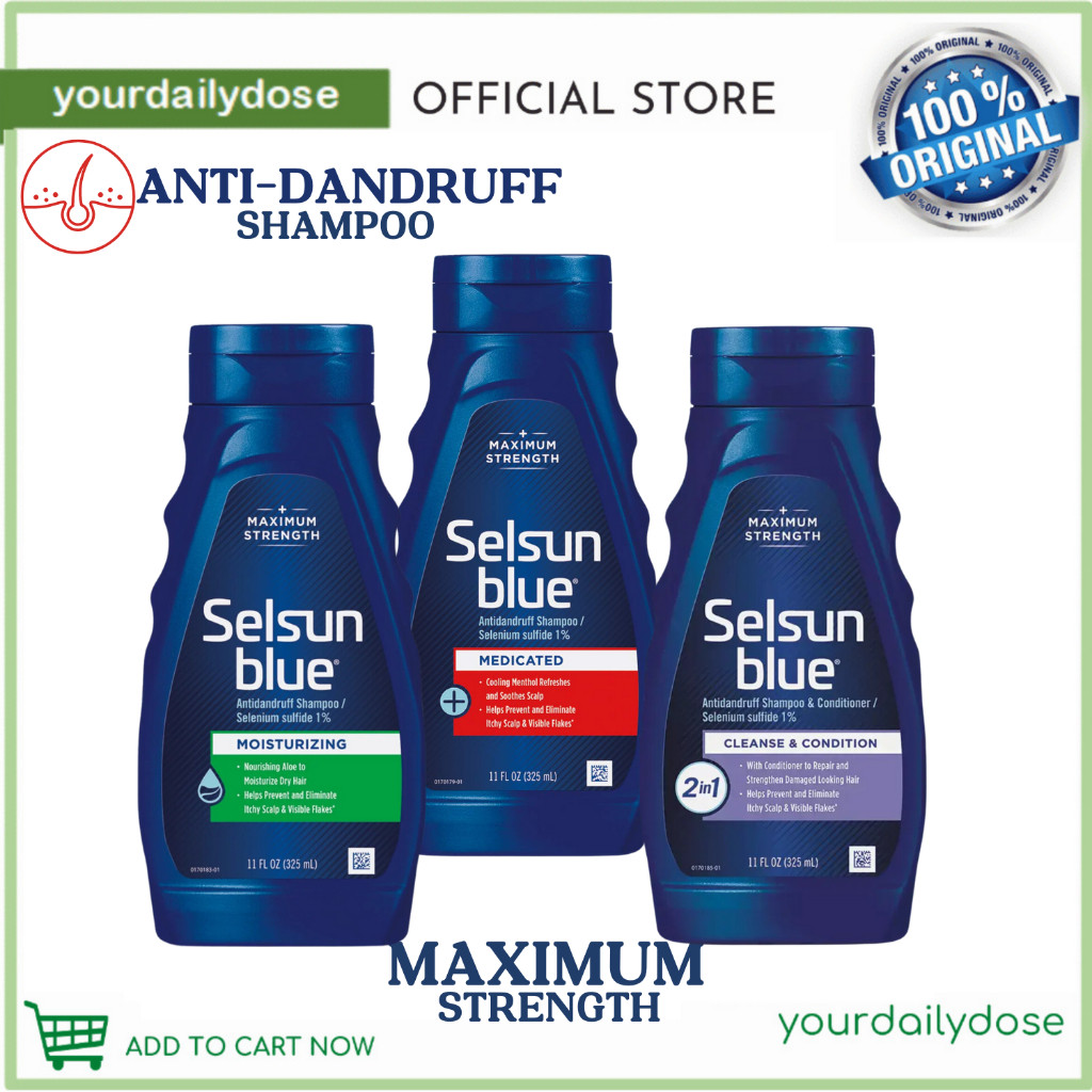 SELSUN Blue Medicated Anti Dandruff Shampoo with Menthol 11 fl. oz 325m ...