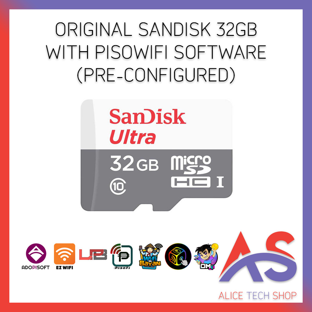 SanDisk 32GB SD Card with SOFTWARE for PISOWIFI VENDO MACHINE | Shopee ...