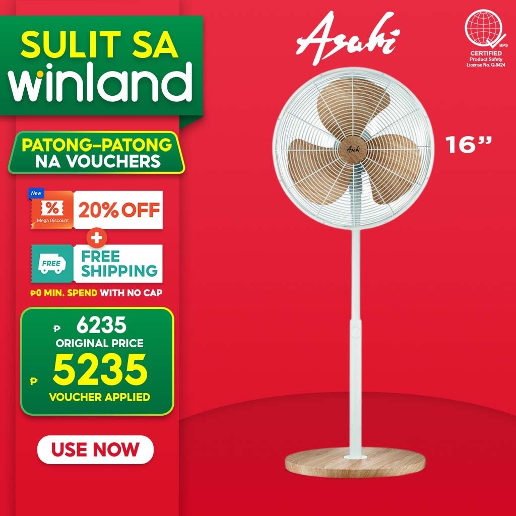 Asahi by Winland Asahi by Winland Retro Wooden Stand Fan 16 | Electric ...