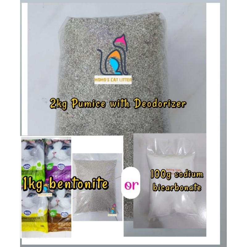 2KG Pumice Cat Litter with optional 1KG Scented Bentonite Mix | Shopee ...