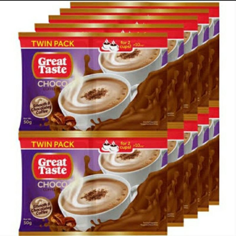 Great Taste Choco Coffee Mix Twin Pack ( 10s x 50g ) | Shopee Philippines