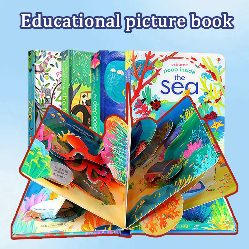 Children Reading Book Usborne Peep Inside English Educational Book 3D ...