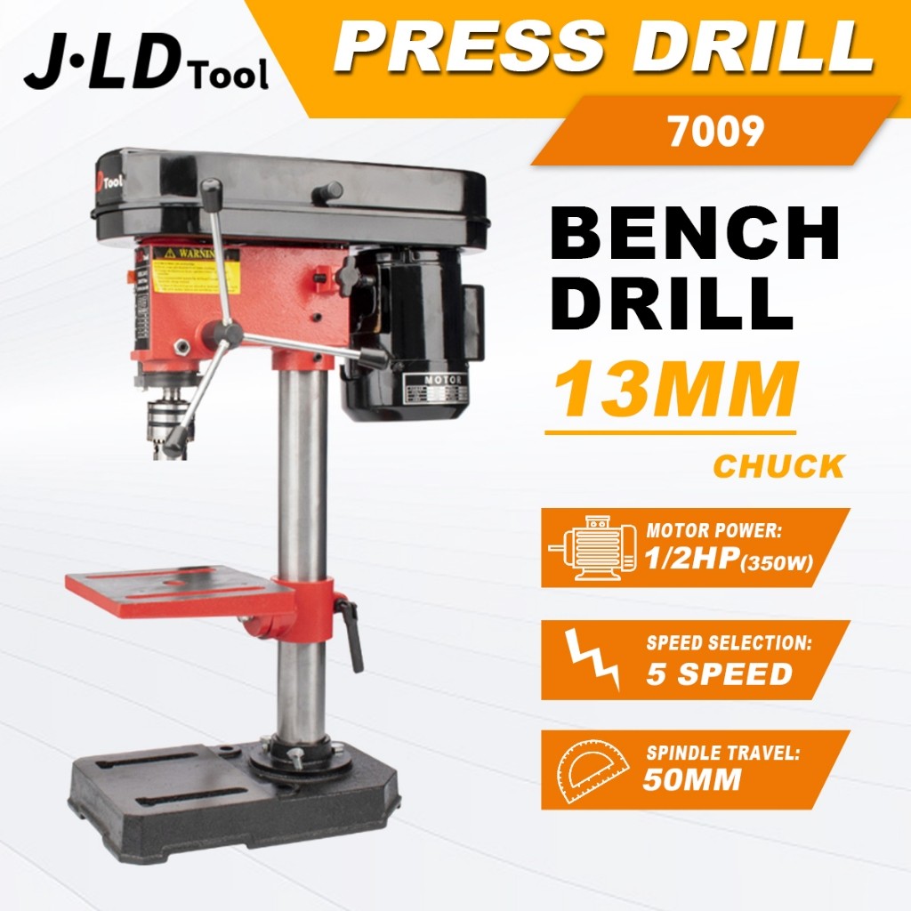 JLD Bench Drill Press 350W(1/2HP) Drill Machine Heavy Duty 13mm ...
