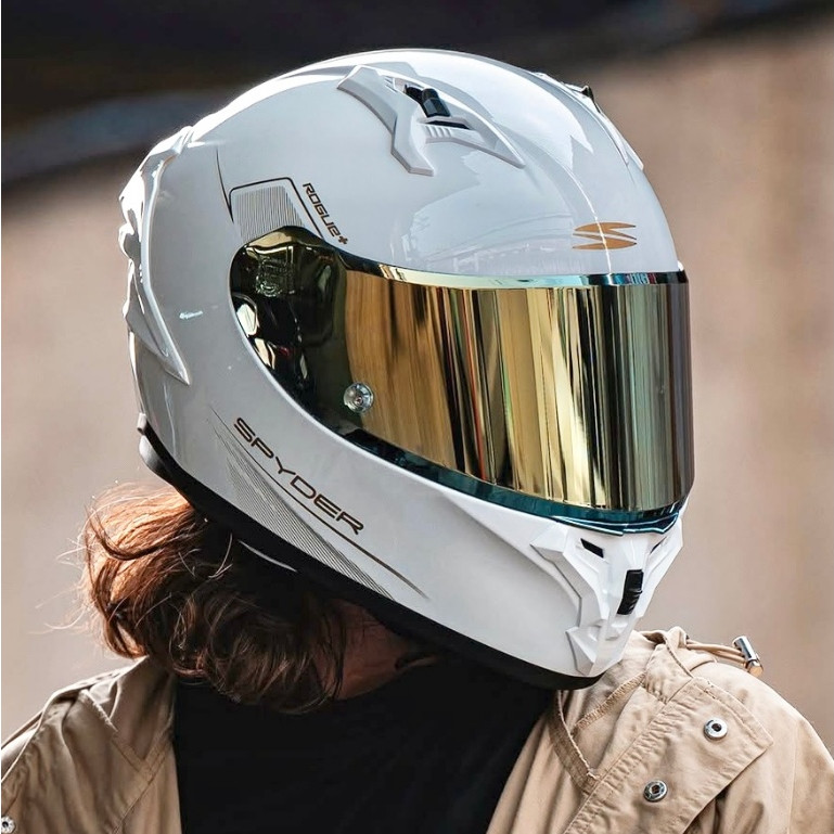 Spyder Rogue+ V2 Full Face Dual Visor Helmet for Motorcycle (Free Clear ...