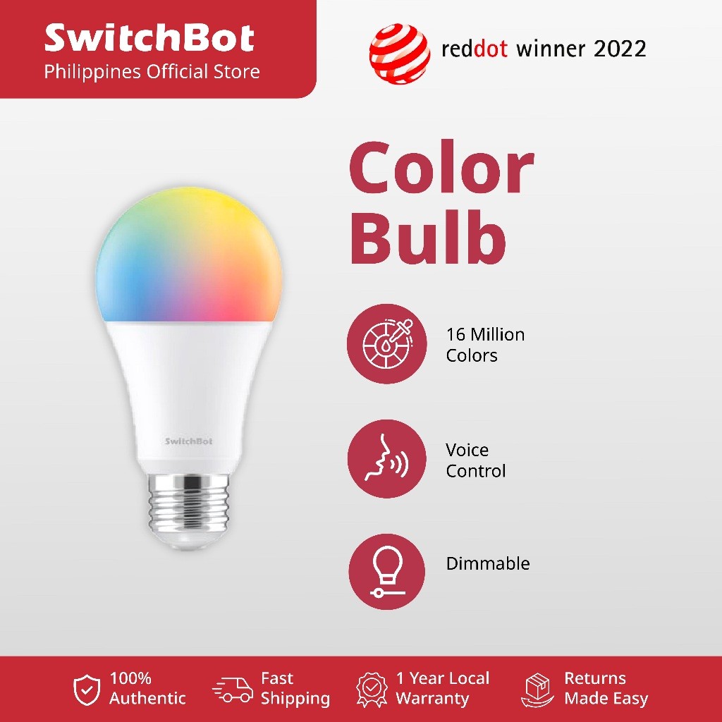 SwitchBot Color Bulb Bluetooth & WiFi, E26 Smart LED Bulb, RGB Color ...