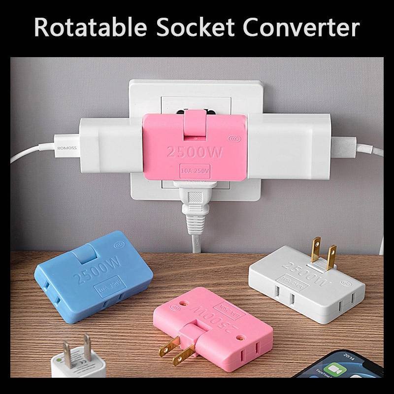 180°Rotatable Socket Converter One In Three Plug extension Slim Outlet ...