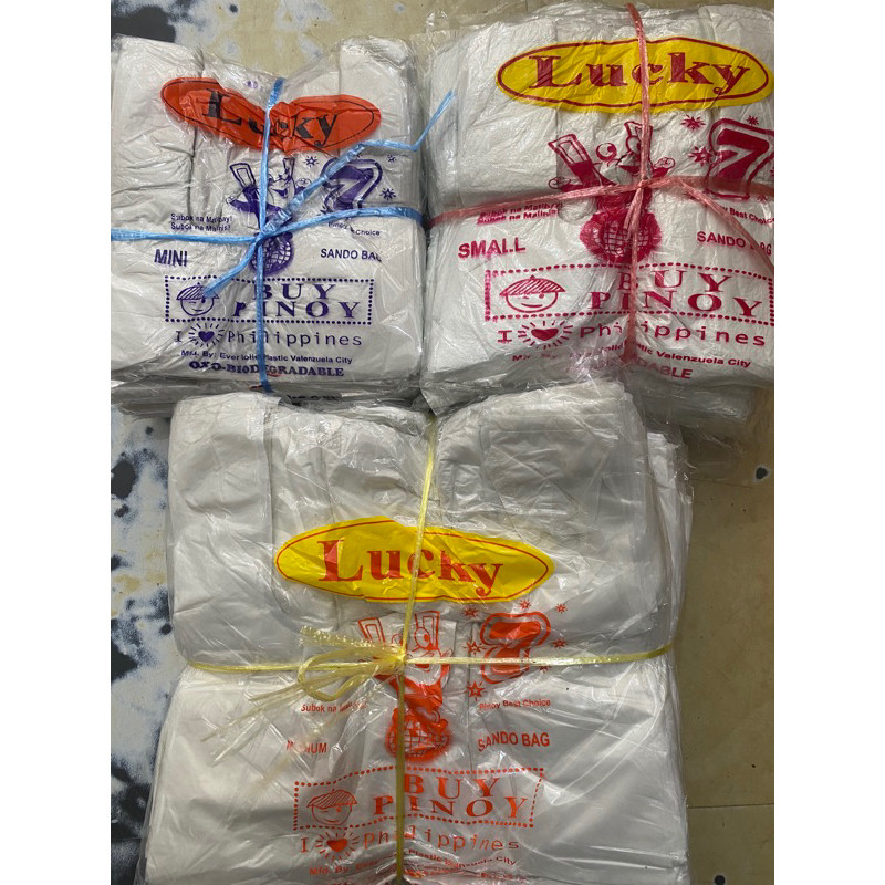 1 bundle Plastic Sando bag Lucky 7 Mini / Small / Medium 10 packs/bdl ...