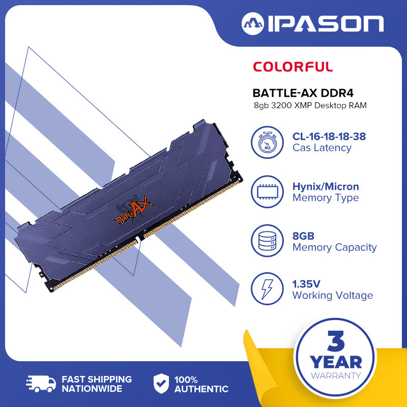 Colorful Battle-Ax DDR4 8GB & 16GB (8G*2) 3200 XMP Desktop RAM | Shopee ...