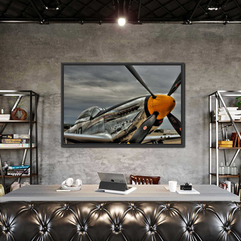 Mustang Airplane Propeller Canvas Painting Poster Print Modern Home ...