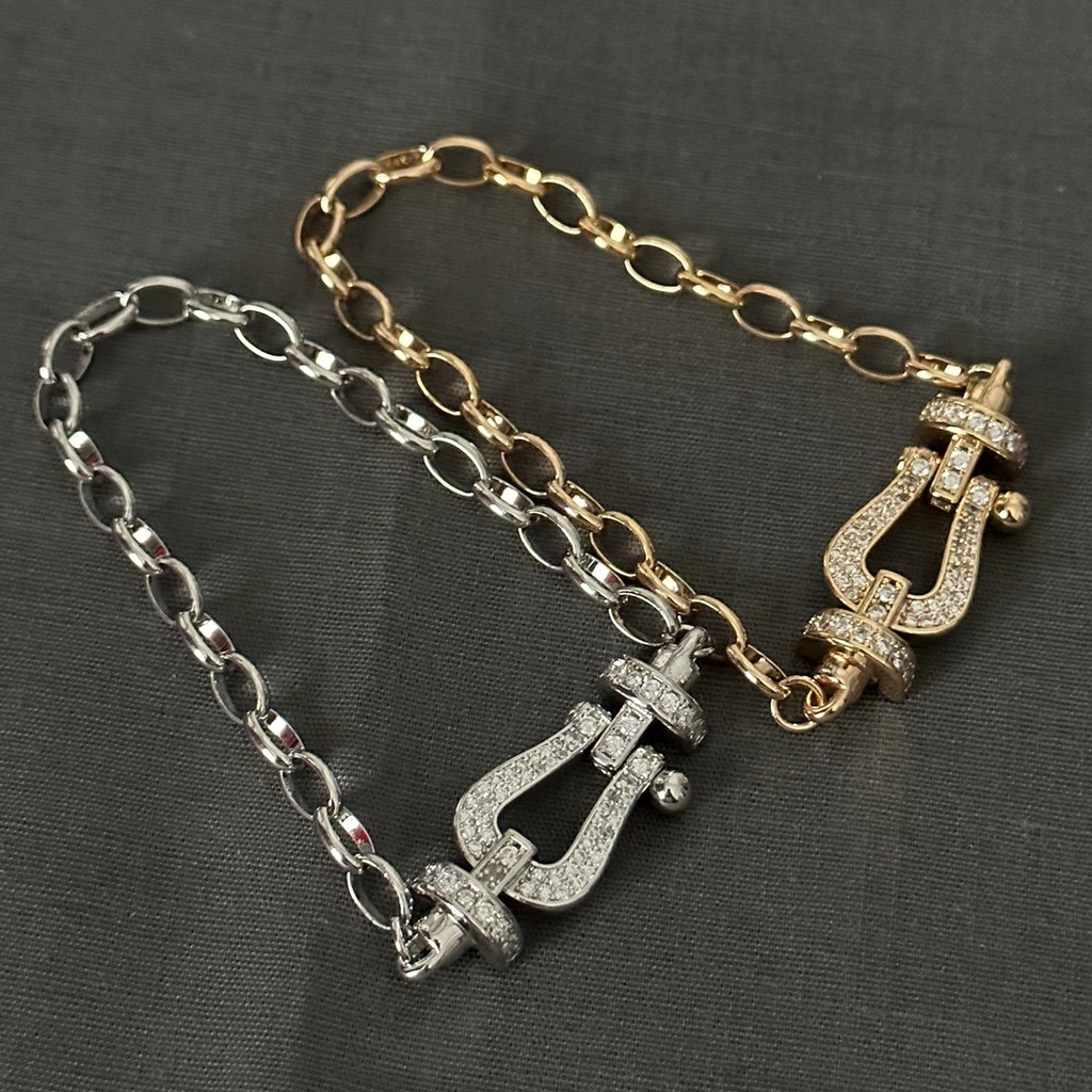 fred Bracelet Delicate Bangle Hollow Monogram Letter Logo Titanium ...