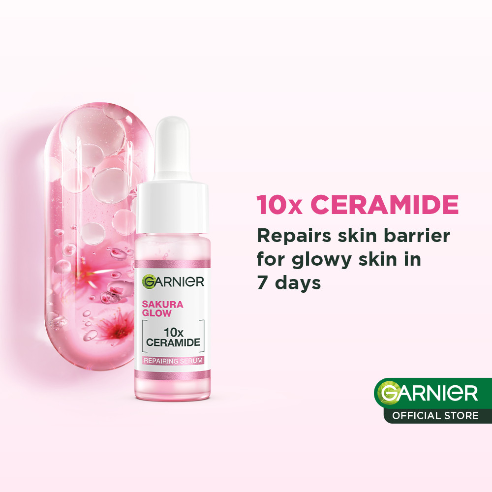 Garnier 10x Ceramide Hyaluronic Acid Sakura Glow Serum (15ml) - for ...