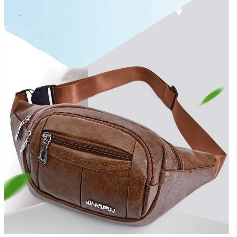 fashion women JINGPIN chest bags Leather Waterproof Waist Bag casual ...