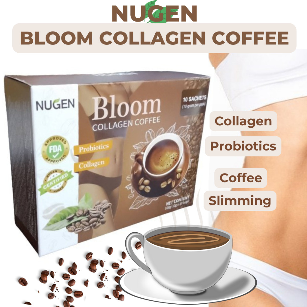 NUGEN Bloom Collagen Coffee and Probiotics Slim Detox 10 sachets ...