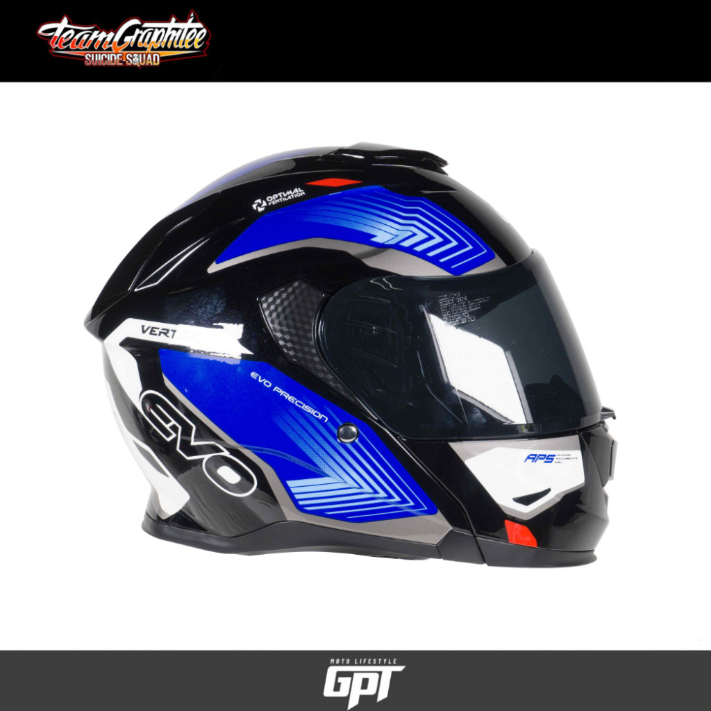 EVO HELMET VXR5000 VERTEX DUAL VISOR (MODULAR) W/ FREE CLEAR LENS ...