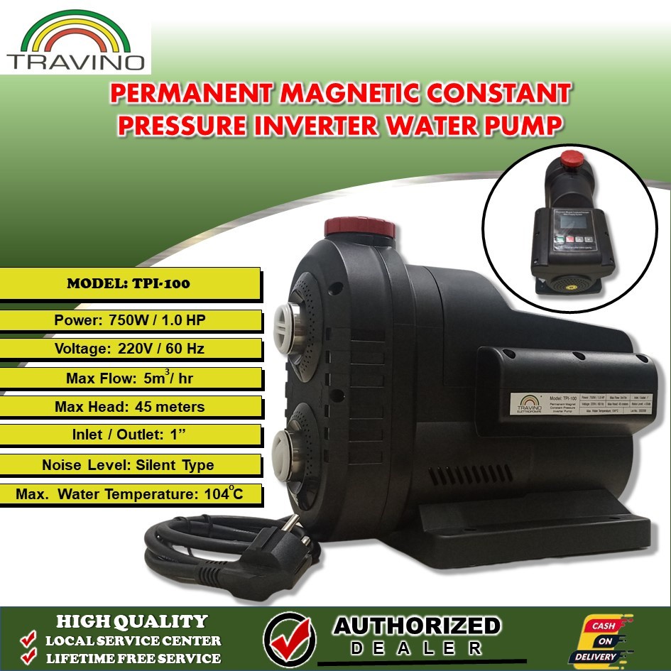 TRAVINO Permamnent Magnetic Constant Pressure Inverter Water Pump TP1 ...