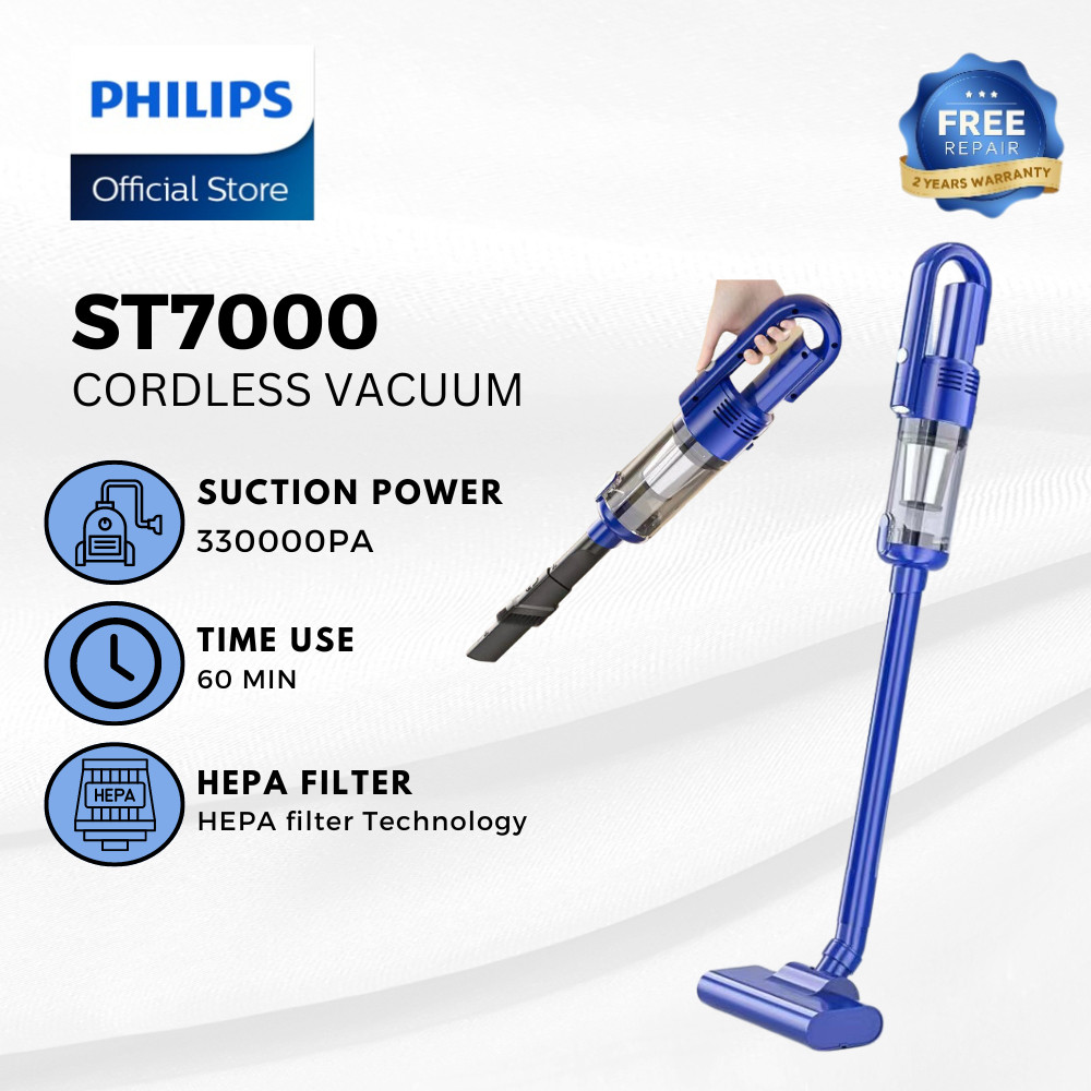 PHILIPS Wireless Cordless Vacuum Cleaner ST7000 Portable Rechargeable ...