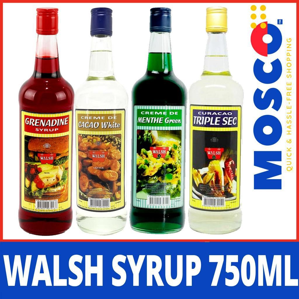 Walsh Syrup 750ml Grenadine Syrup Creme De Cacao White Creme De Methe ...