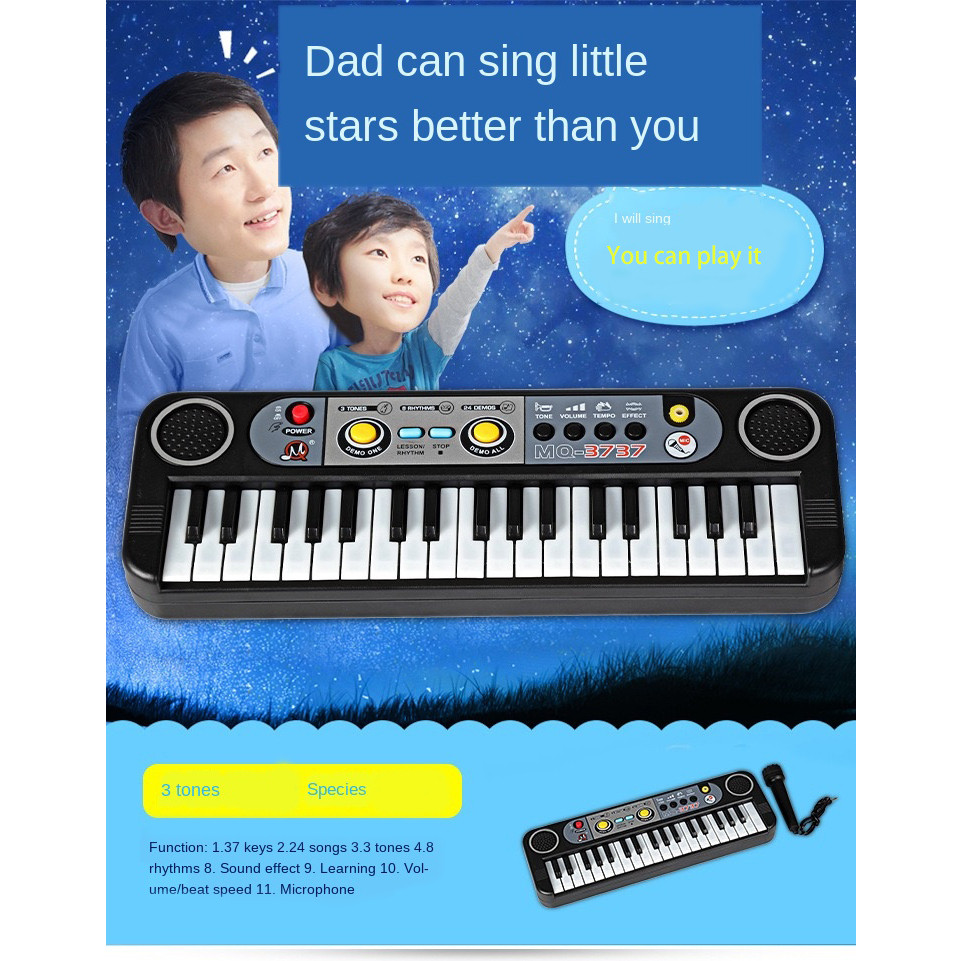 61 Keys Electronic Piano Black Electronic Keyboard Toys For Kids Piano ...