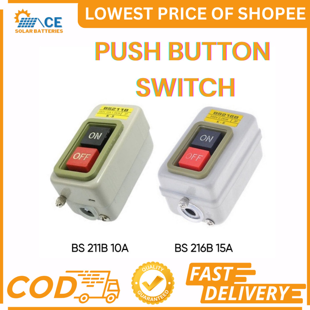 Electric Motor Push Button Switch ( BS-211B 10A/ BS-216B 15A 500V 2.2KW ...