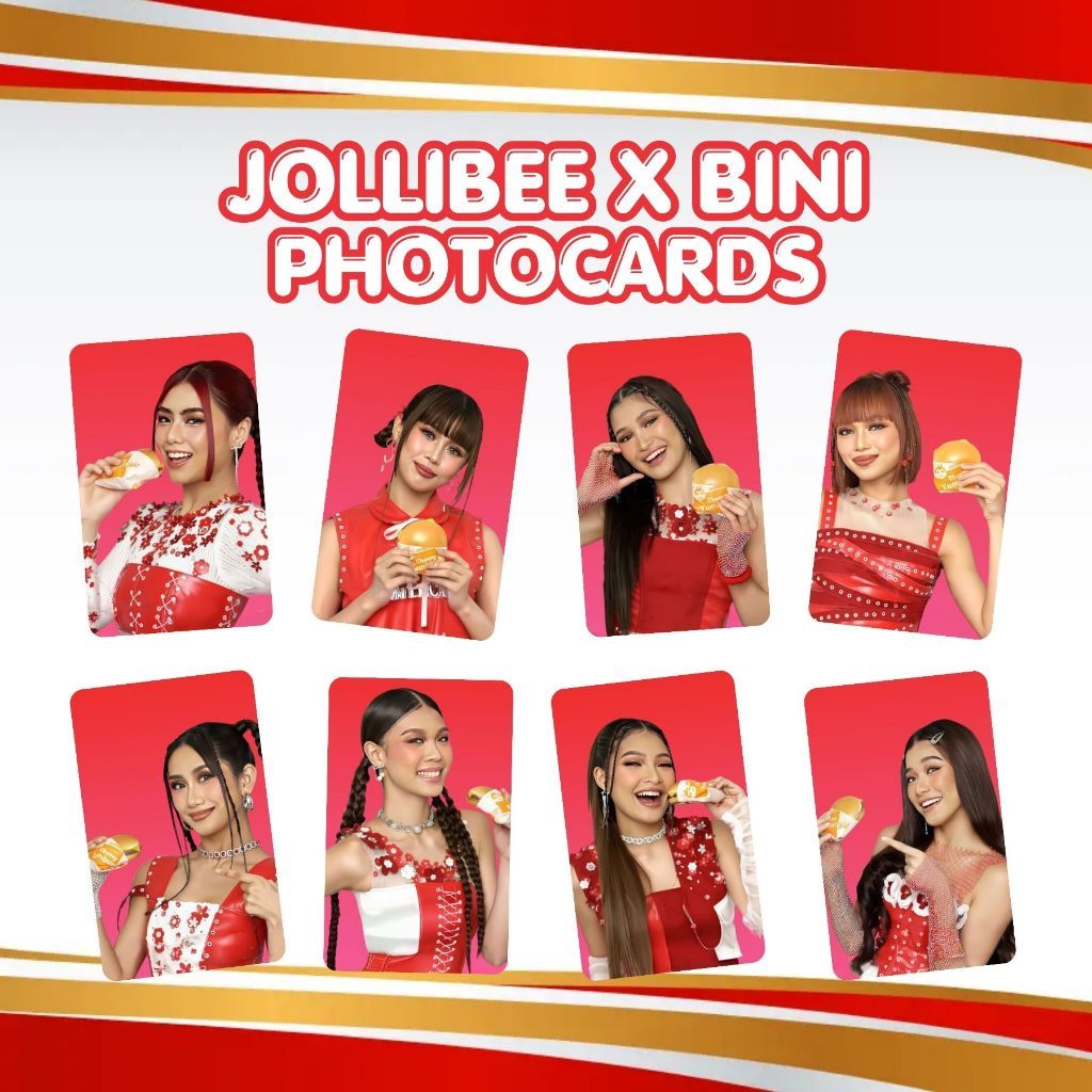 BINI JolliBini Jollibee X Bini Laminated Photocards Lomo card BiniVerse ...