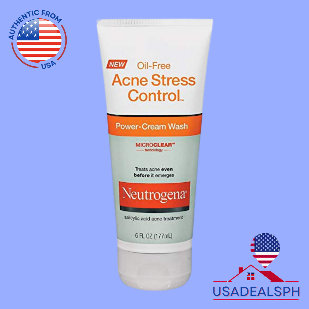 Neutrogena Oil-Free Acne Stress Control Power-Cream Wash 6oz | Shopee ...
