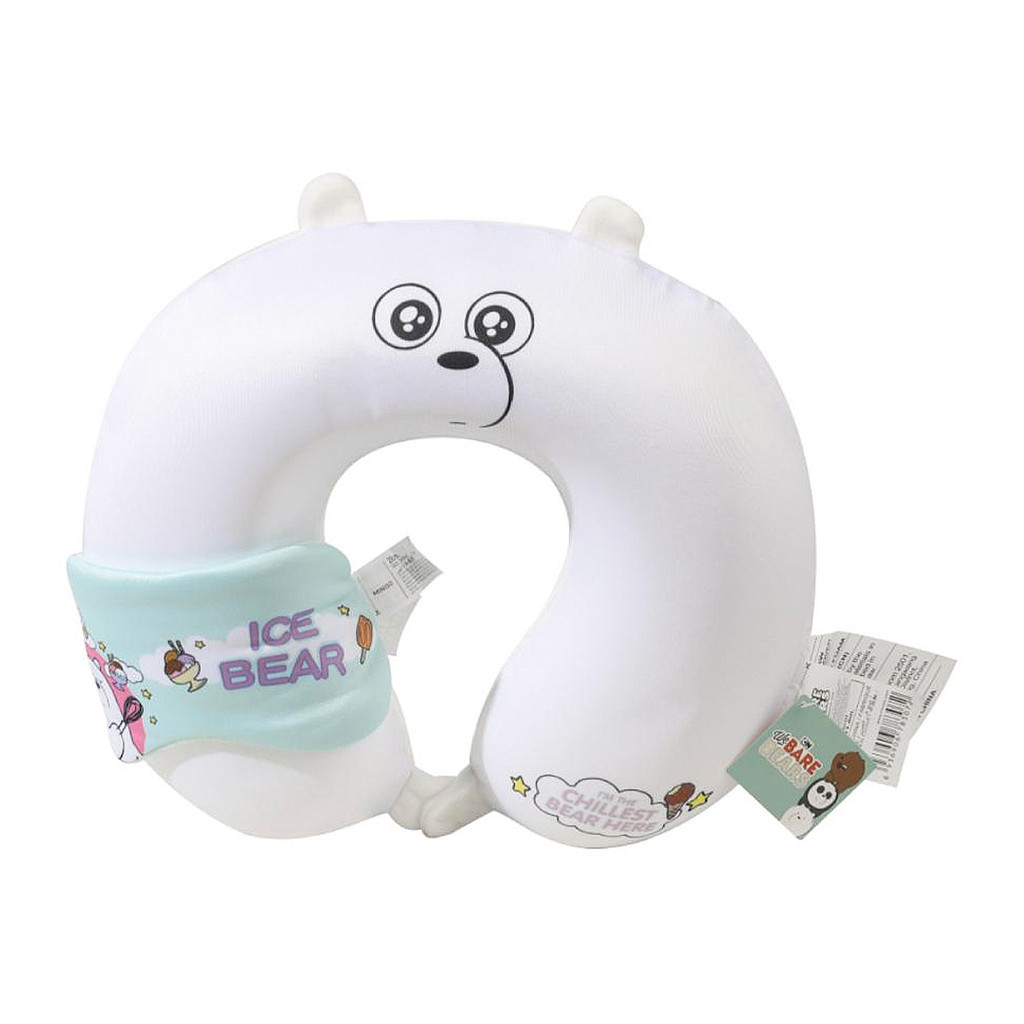 MINISO We Bare Bears Collection Neck Pillow with Sleep Mask (Ice Bear ...
