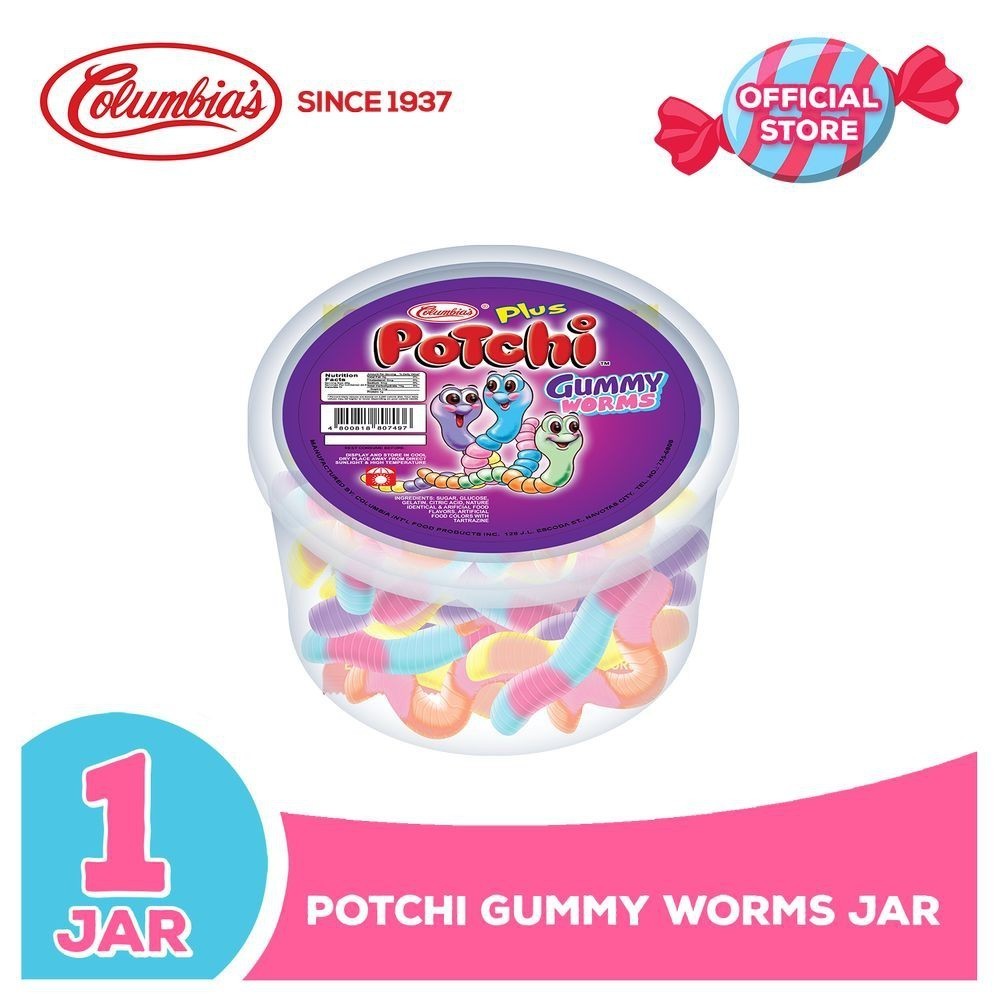 Columbia Candies: Potchi Gummy Worms Candy Jar | Shopee Philippines