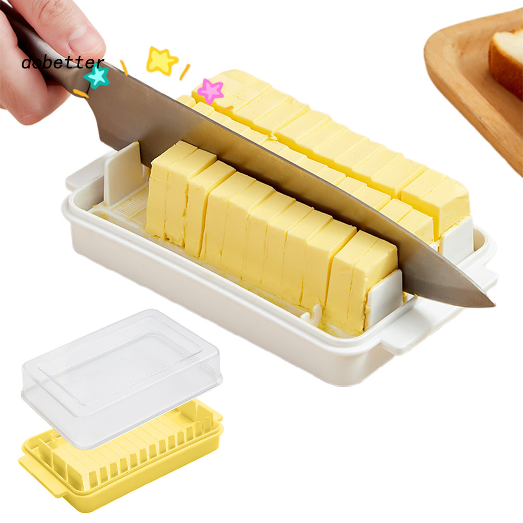 DOB-Butter Keeper Butter Stick Holder with Transparent Lid Butter Dish ...