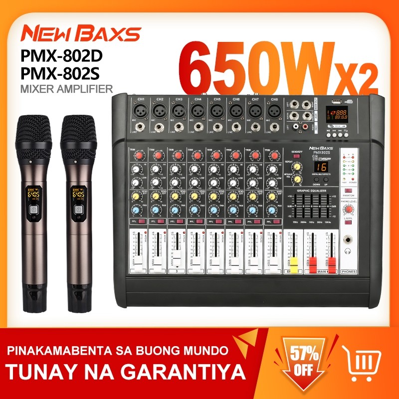 NEW BAXS PMX802S propesyonal na audio mixer 8-channel 16DSP 2-layer ...