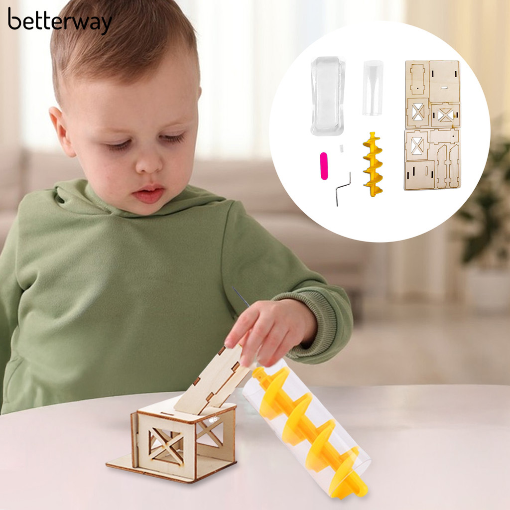 BET-DIY Archimedes Screw Water Lifter Wooden STEM Science Kit for Kids ...