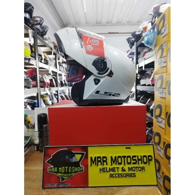 Ls2 Strobe II gloosy white modular helmet | Shopee Philippines