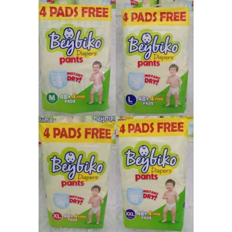 48+4 Pads Beybiko Diaper Pants (M/L/XL/XXL) | Shopee Philippines