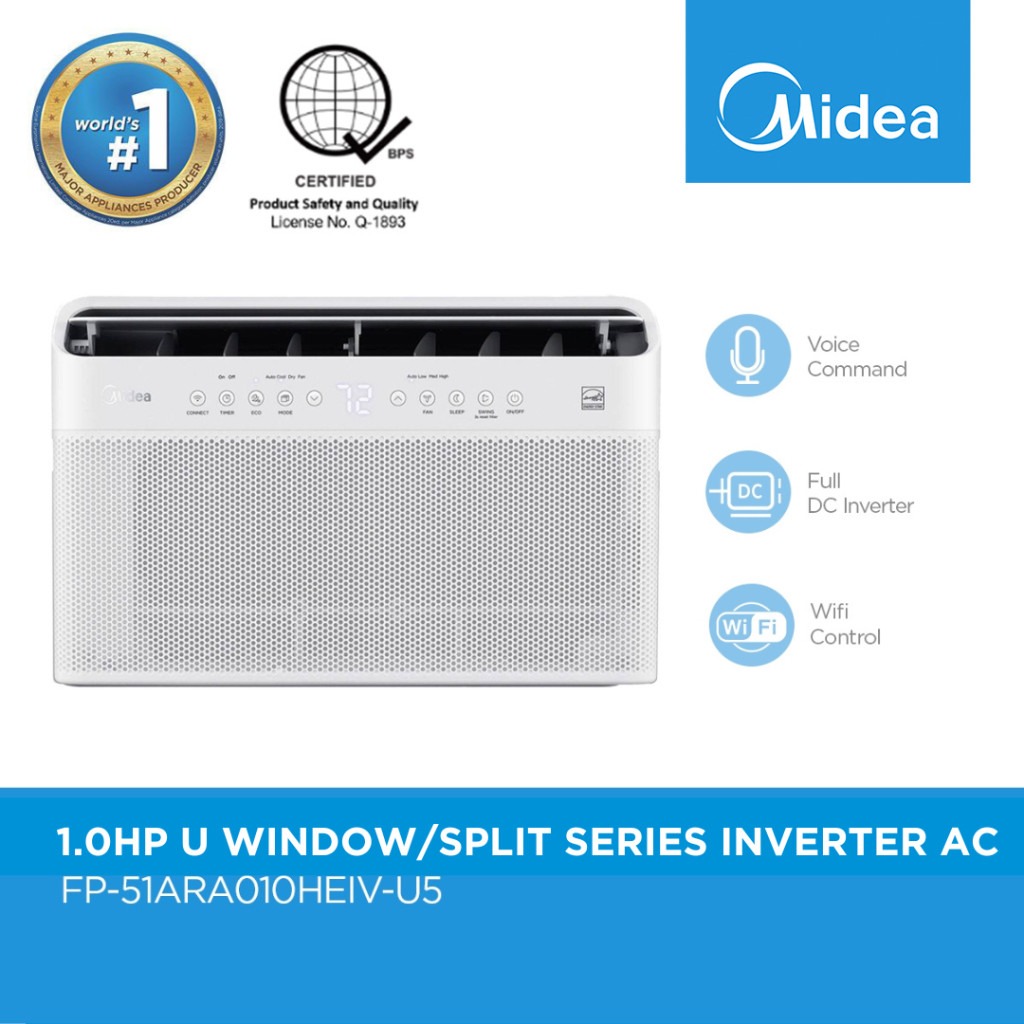 Midea U Window/Split Series 1.0HP Window Inverter Aircon | Shopee ...