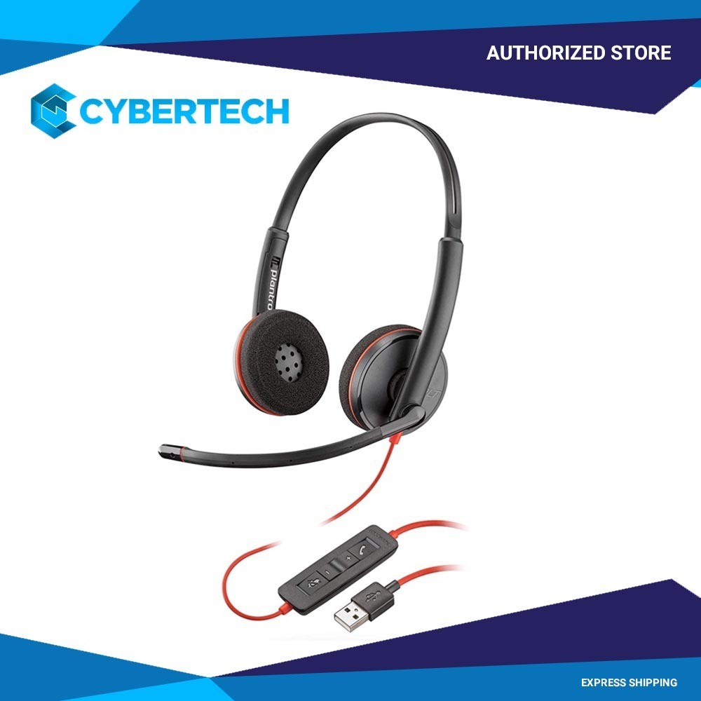 Poly Plantronics Blackwire C3220 Wired Dual-Ear Stereo Headset With ...