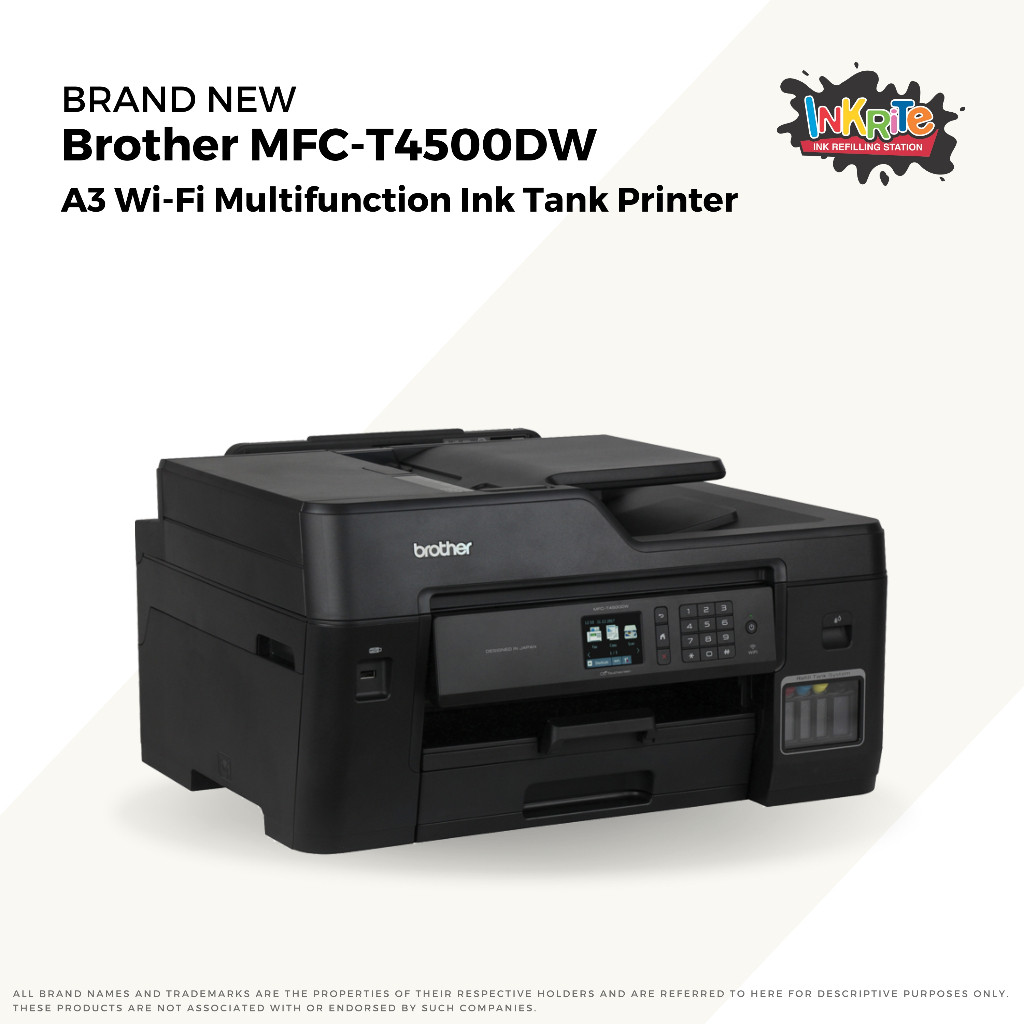 Brand New Brother MFC-T4500DW A3 Wi-Fi Multifunction Ink Tank Printer ...