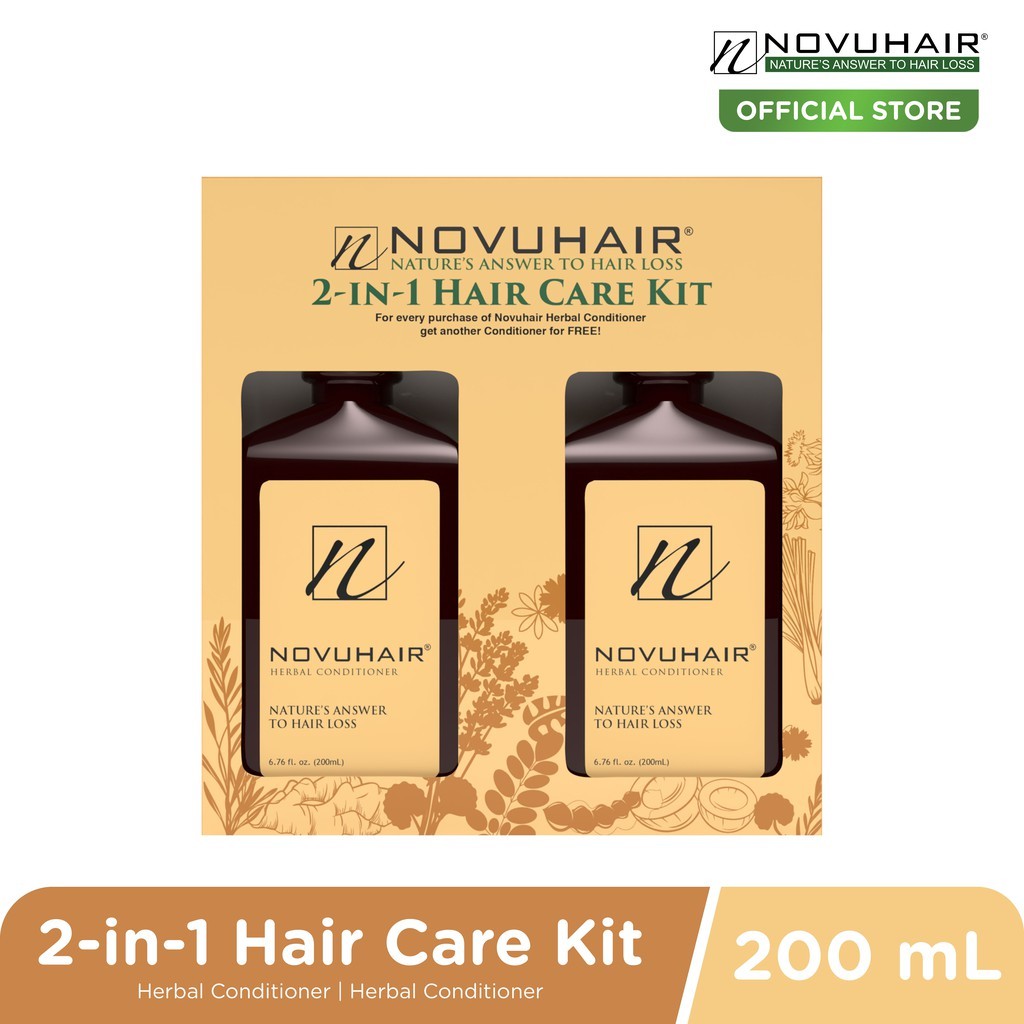 Novuhair Anti Hair Loss Herbal Conditioner 2n1Pack 200ml | Shopee ...
