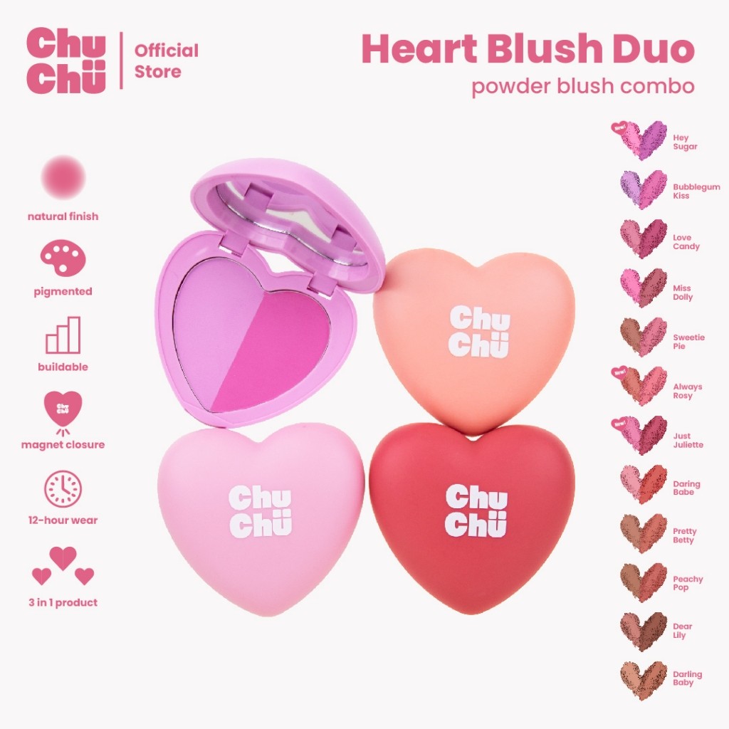 Chu Chu Beauty Heart Blush Duo | Shopee Philippines