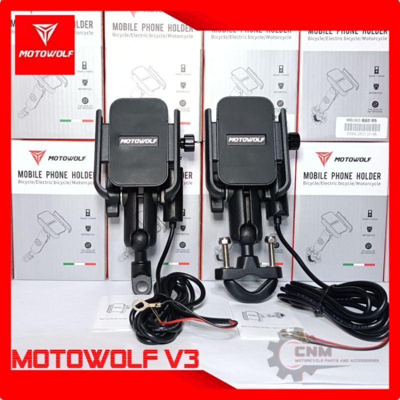 NEW! ORIGINAL MOTOWOLF V3 CP HOLDER WITH USB CHARGER / MOTOWOLF ...