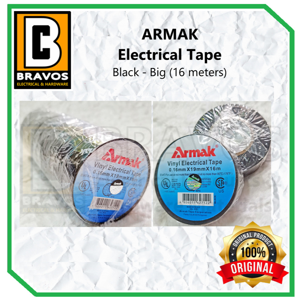 10 ROLLS ORIGINAL ELECTRIC TAPE ARMAK BLACK SMALL MEDIUM LARGE COLORED ...