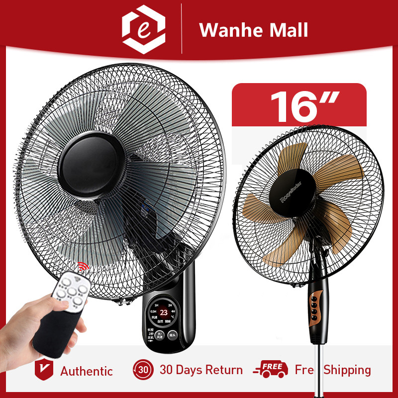 Electric fan 16 inch wall fan stand fan with remote clip fan desk fan ...
