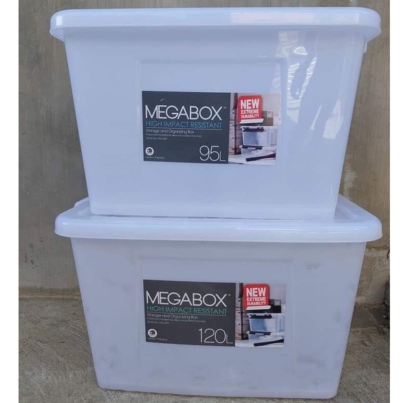Megabox 95 liters and 120 liters storagebox - whte | Shopee Philippines
