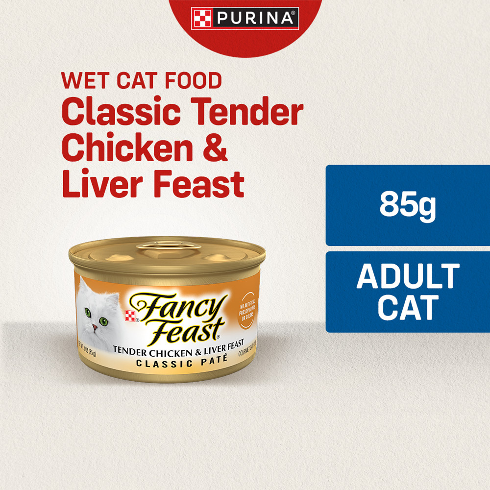 FANCY FEAST Classic Tender Liver & Chicken Adult Wet Cat Food - 85g ...