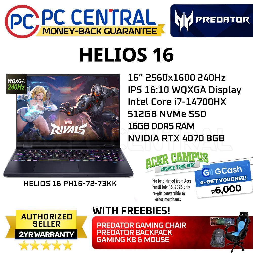 Acer Predator Helios 16 (PH16-72-73KK) | i7-14700HX | 16GB RAM | 51GB ...