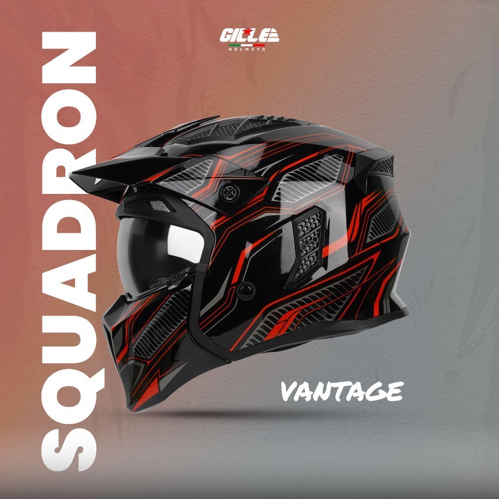 Gille Helmet New Design Squadron Vantage Full Face & Half Face Modular ...