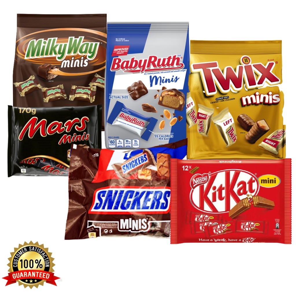 CHOCOLATE MINIS PACK BABYRUTH/KITKAT/MILKYWAY/MARS/SNICKERS/TWIX/CRUNCH ...