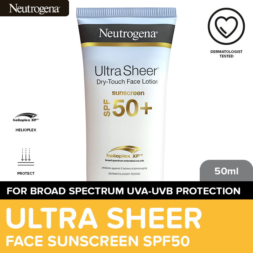 Neutrogena Ultra Sheer Dry-Touch Face Sunscreen SPF50 50ml | Shopee ...