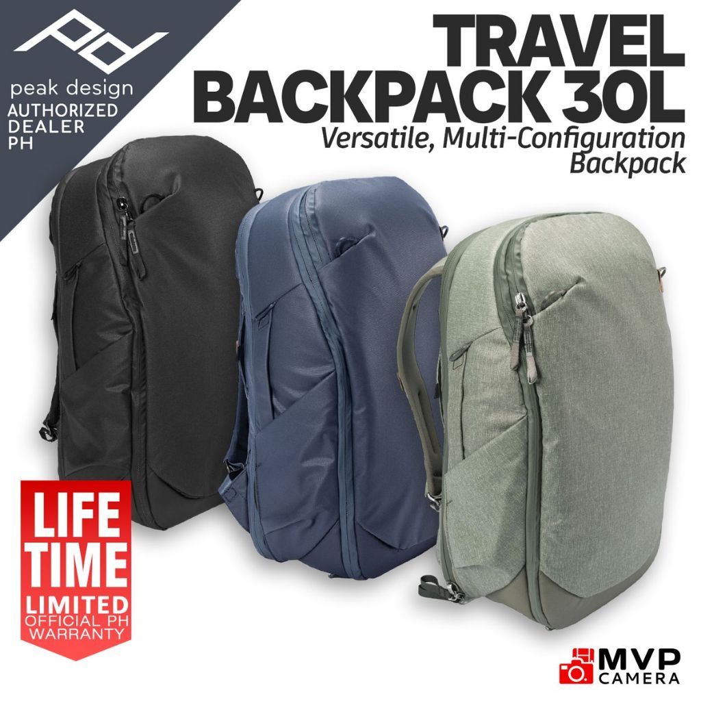 PEAK DESIGN Travel Backpack 30L- BLACK SAGE and MIDNIGHT MVP CAMERA ...