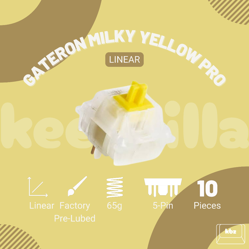 Gateron Milky Yellow Pro Linear Switch Mechanical Keyboard Switch 5 ...